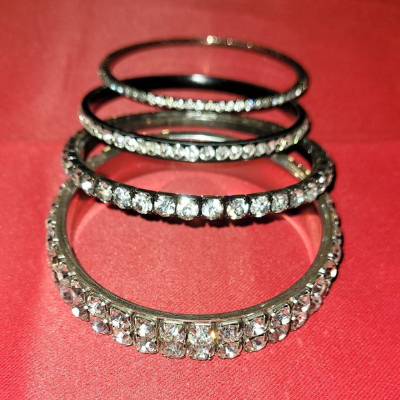 Jewelry | Blinged Out Diamond Bracelet Set | Poshmark